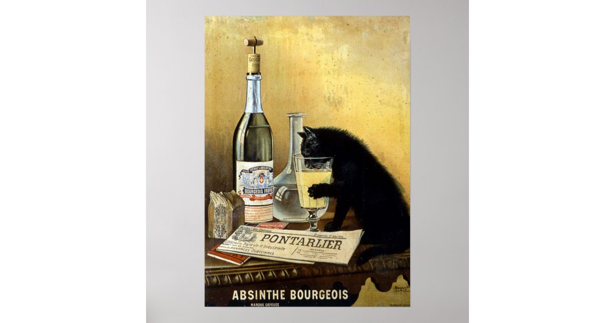 Retro french poster "absinthe bourgeois" | Zazzle