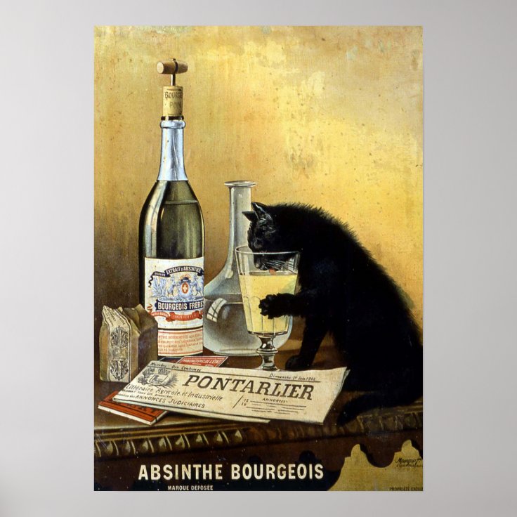 Retro french poster "absinthe bourgeois" | Zazzle