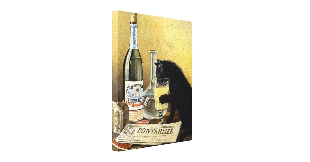 Retro french poster "absinthe bourgeois" canvas print | Zazzle