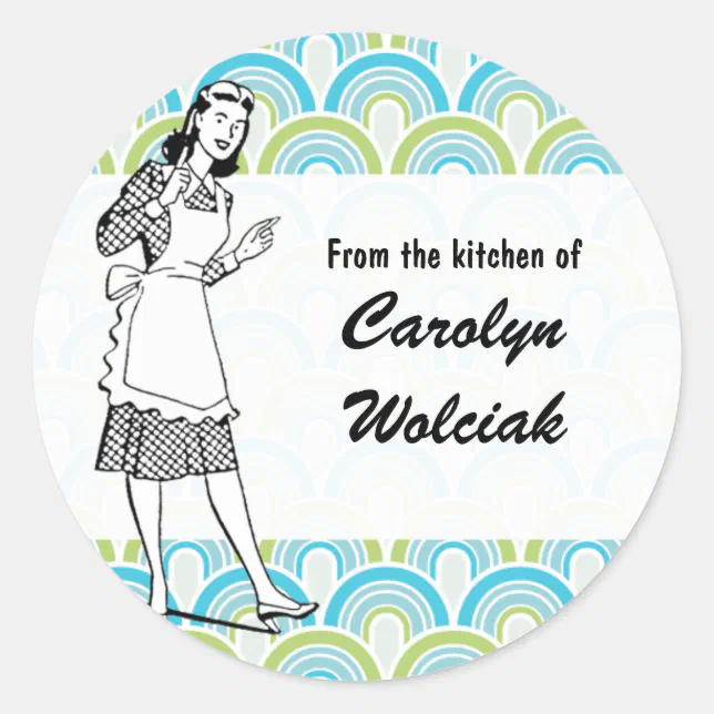 Retro "From the Kitchen" Sticker | Zazzle