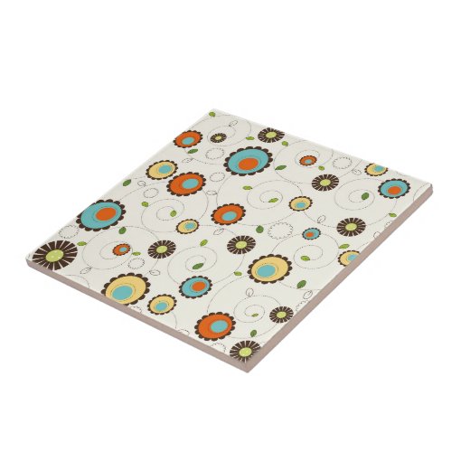 Retro Funky 70s Pattern Ceramic Tile | Zazzle