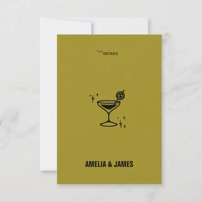 Retro Funky Modern Wedding Enclosure card | Zazzle