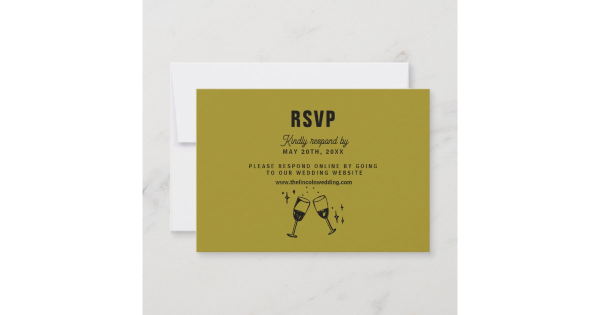 Retro Funky Modern Wedding RSVP Card | Zazzle