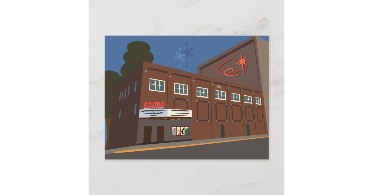 Retro-Futuristic Cosmo Theater, Merrill, WI Postcard | Zazzle