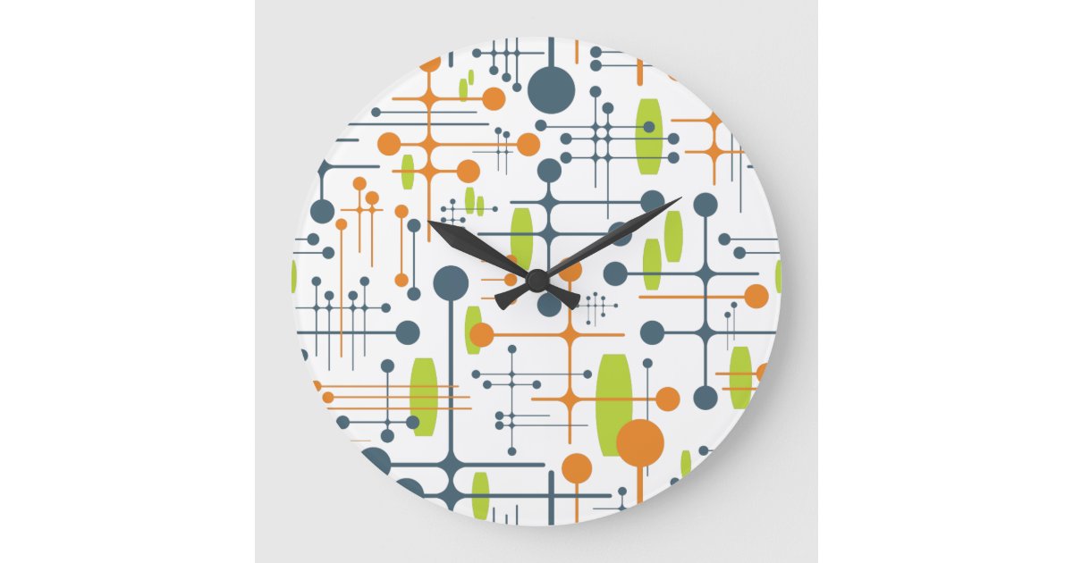 Retro Futuristic Large Clock | Zazzle