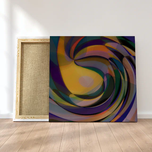 Retro Futuristic Radial Swirl Waves Art Pattern Canvas Print | Zazzle