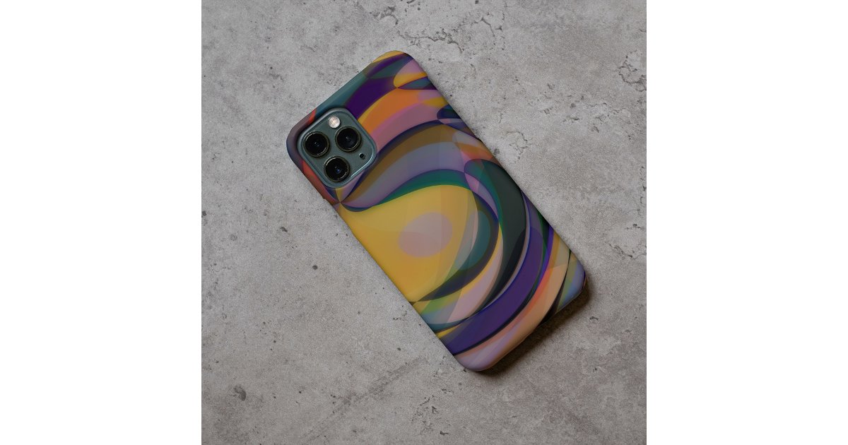 Retro Futuristic Radial Swirl Waves Art Pattern Case-Mate iPhone Case ...