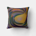 Retro Futuristic Radial Swirl Waves Art Pattern Throw Pillow | Zazzle