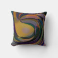 Retro Futuristic Radial Swirl Waves Art Pattern Throw Pillow | Zazzle