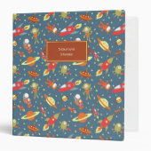 Retro Galaxy Outer Space Rockets & Astronauts Binder | Zazzle