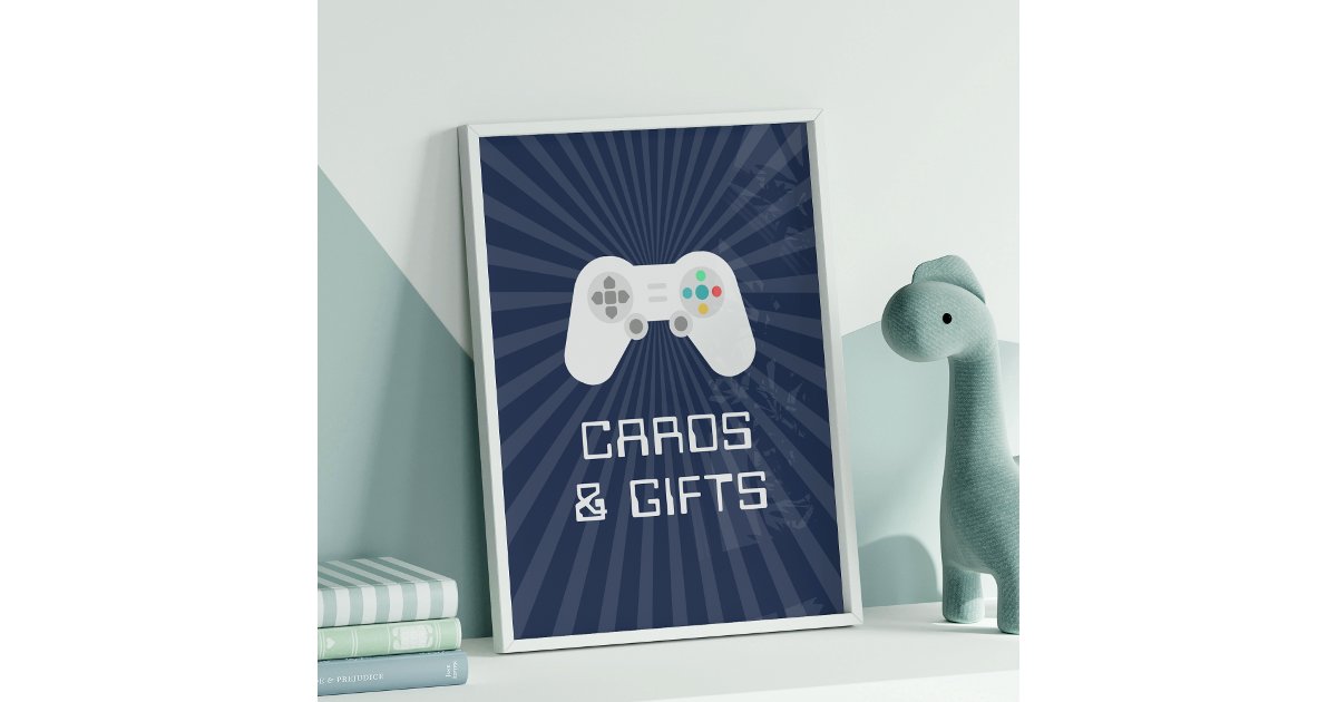 Retro Gamer Kids Birthday Party Cards & Gifts Sign | Zazzle