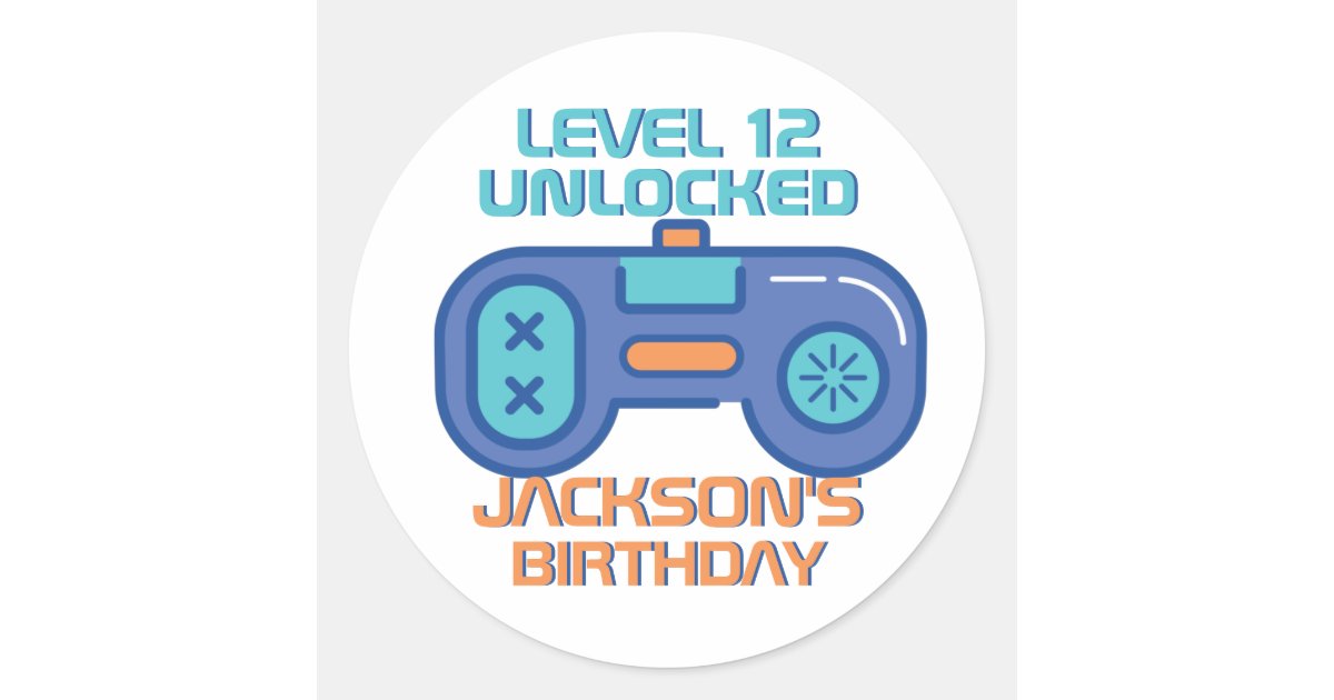 Retro Gamer Level Unlocked Video Game Boy Birthday Classic Round ...