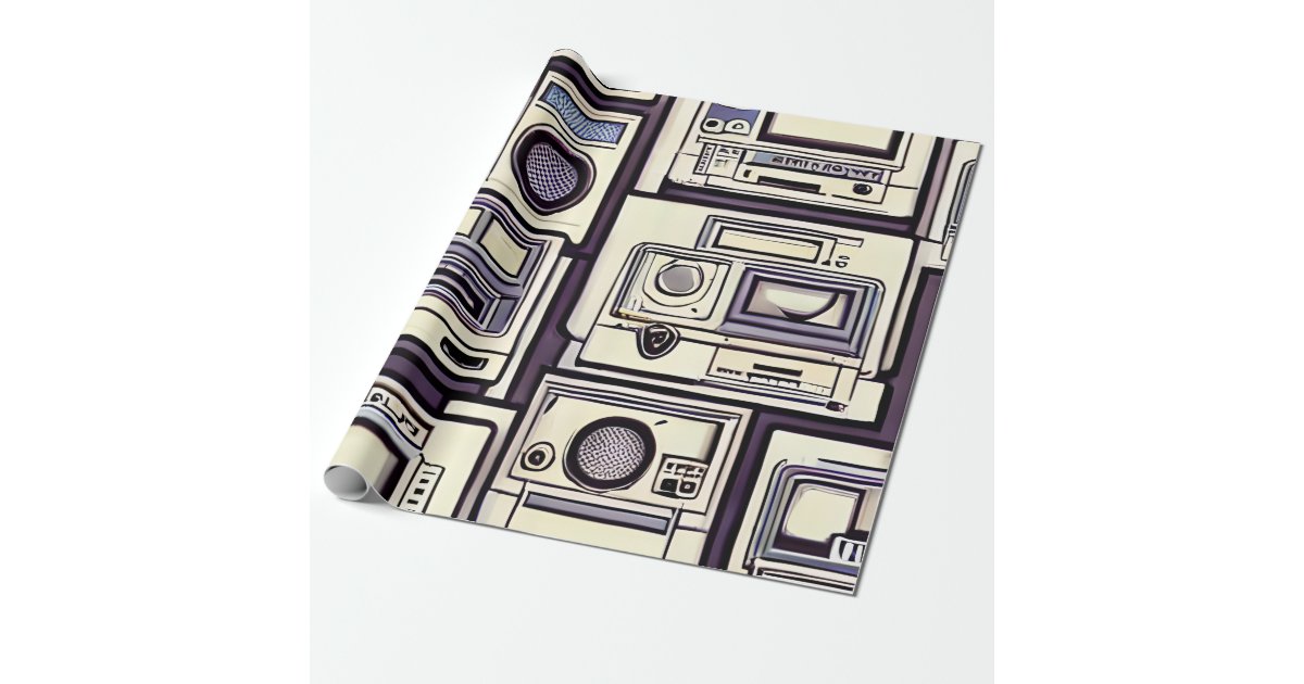 Retro gaming consoles wrapping paper | Zazzle