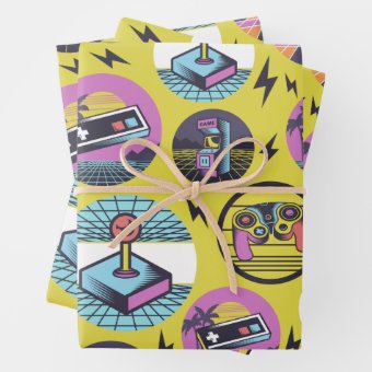 Retro Gaming Geek Gamer 80s Wrapping Paper Sheets | Zazzle