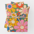Retro Garden Flowers Colorful Floral Pattern Wrapping Paper Sheets | Zazzle