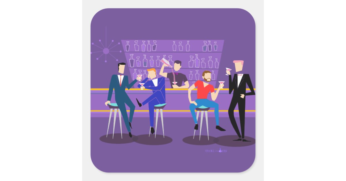 Retro Gay Bar Stickers | Zazzle