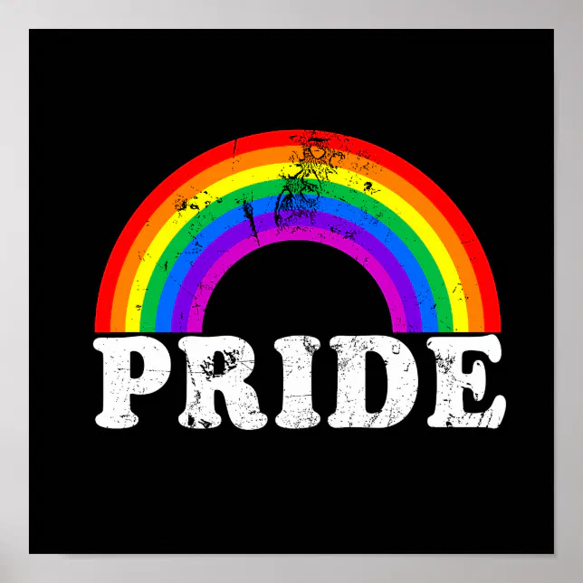Retro Gay Pride Rainbow Flag LGBTQ Month Festival Poster | Zazzle