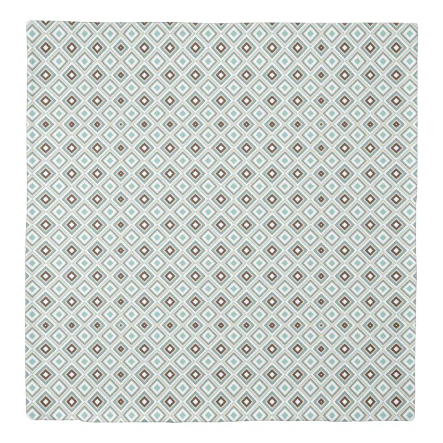 Retro Geometric Diamond Pattern Duvet Cover | Zazzle