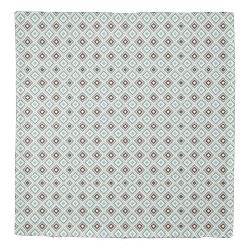 Retro Geometric Diamond Pattern Duvet Cover | Zazzle