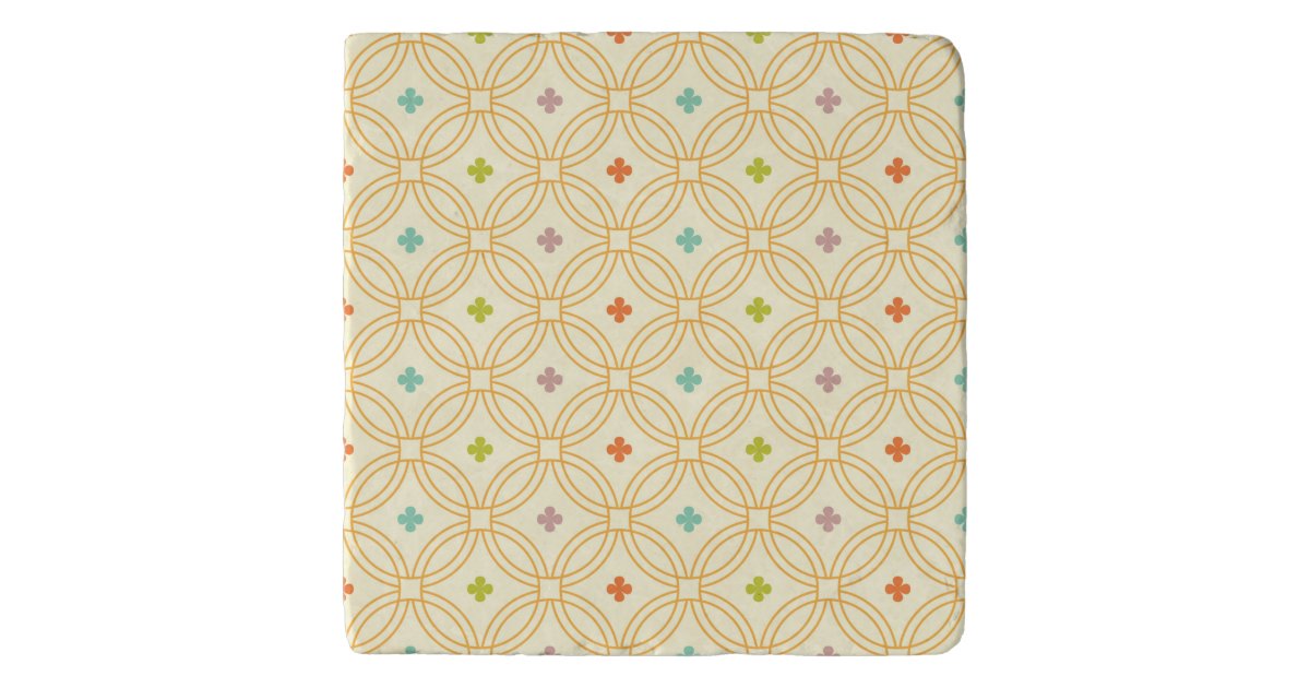 Retro Geometric Interlocking Circle Pattern Trivet | Zazzle