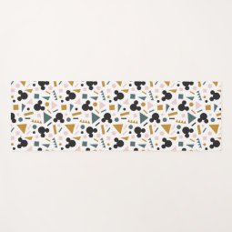Retro Geometric Mickey Mouse Logo Pattern Yoga Mat | Zazzle