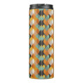 Retro Geometric Ovals Orange Teal Gold Monogram Thermal Tumbler | Zazzle