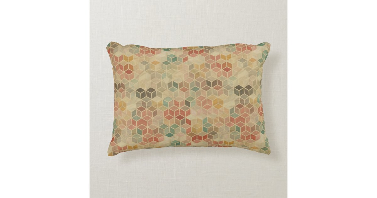Retro geometric pattern 5 decorative pillow | Zazzle