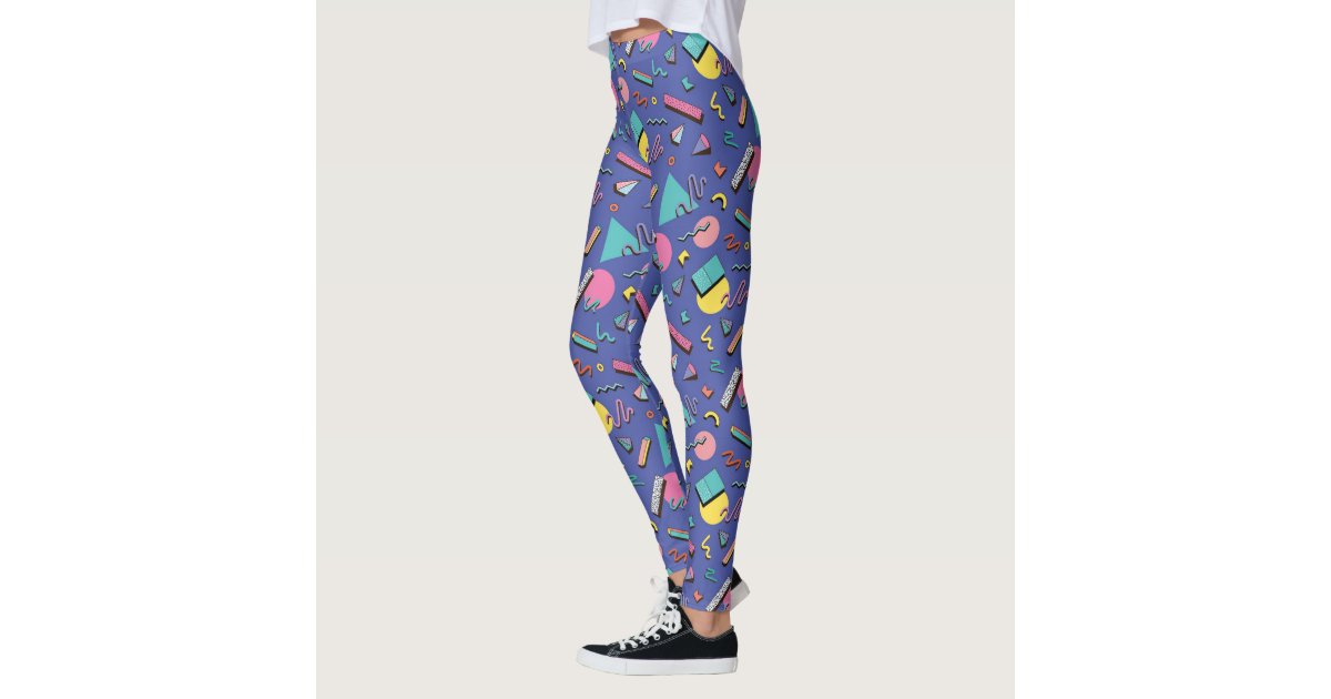 Retro Geometric Pattern Leggings | Zazzle