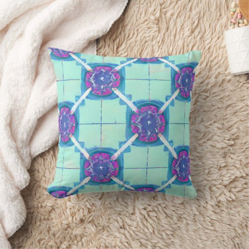 Retro Geometric Pattern Throw Pillow | Zazzle