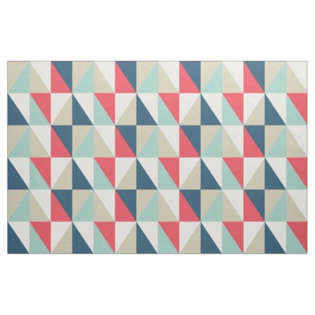 Simple Red Triangle Pattern Fabric | Zazzle
