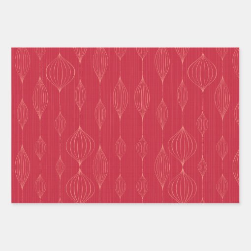 Retro Geometric Stripes Custom Holiday Christmas Wrapping Paper Sheets ...