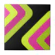 Retro Giant Diamonds Chartreuse Magenta Ceramic Tile | Zazzle