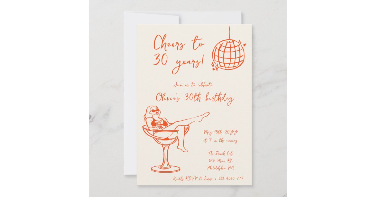 Retro Girl in Marg Birthday Party invitation | Zazzle