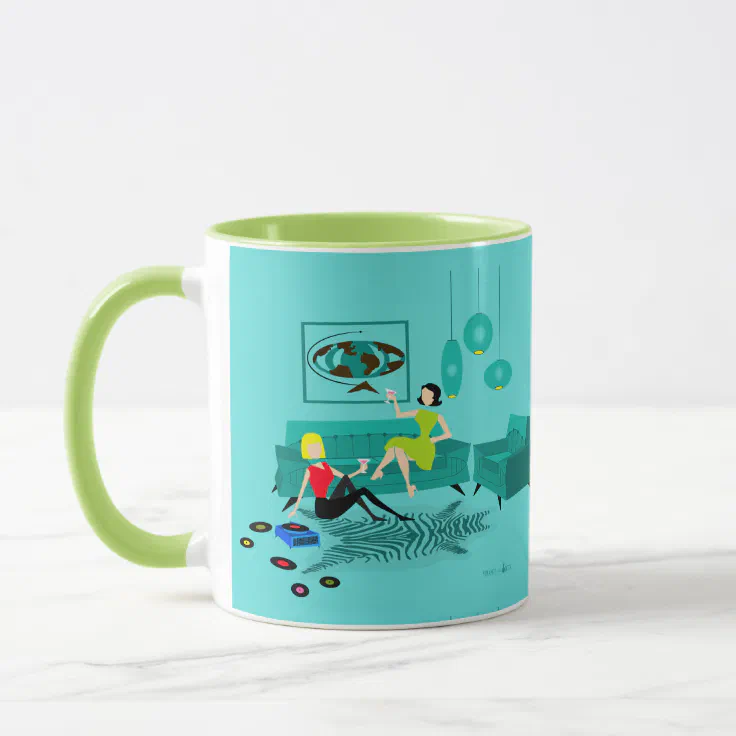 Retro Girl's Night In Coffee Mug | Zazzle