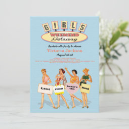 Retro Girls Weekend getaway Invitations | Zazzle