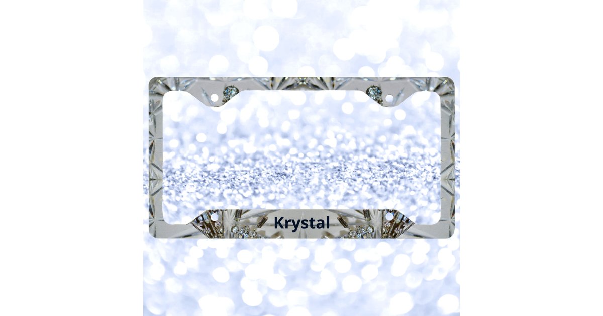 Retro Glam Rhinestones License Plate Frame | Zazzle