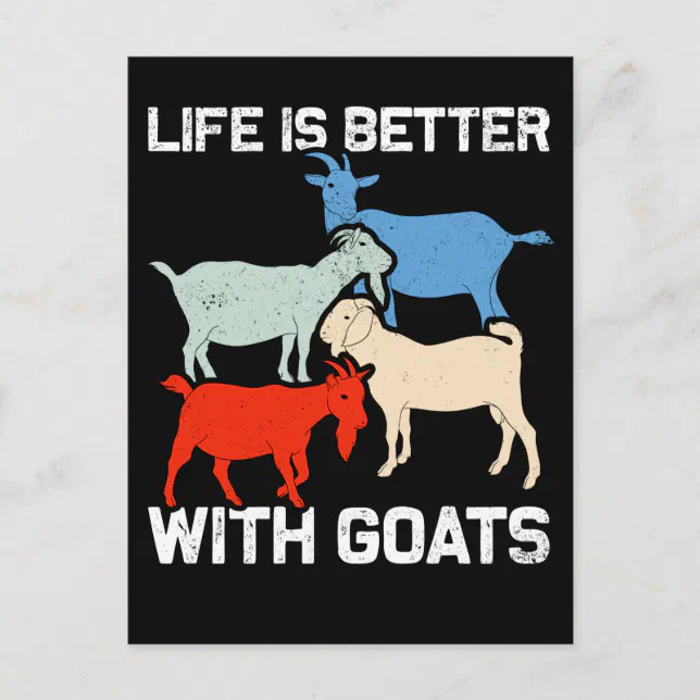 Retro Goats Animal Humor Goat Fan Postcard | Zazzle