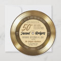 Retro Gold Black Vinyl Record 50th Birthday Party Invitation | Zazzle