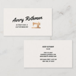 Retro Gold Sewing Machine Tailor or Seamstress Ca Calling Card | Zazzle