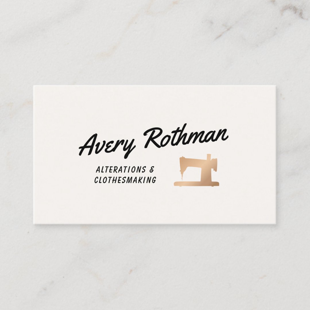 Retro Gold Sewing Machine Tailor or Seamstress Ca Calling Card | Zazzle