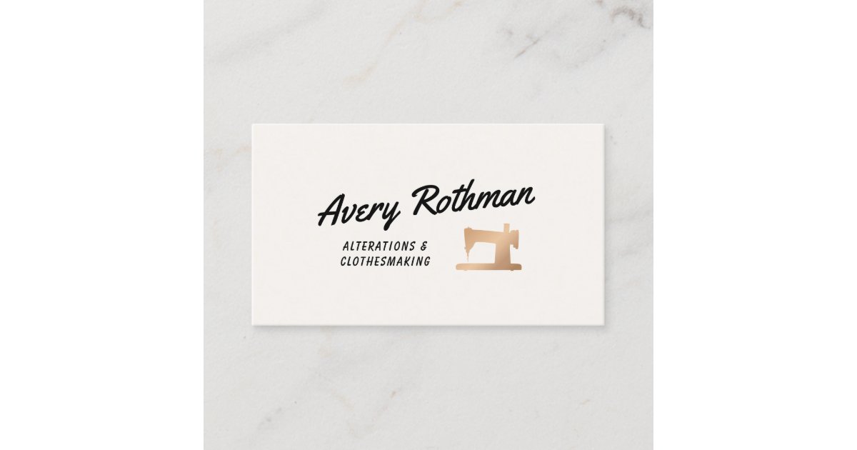Retro Gold Sewing Machine Tailor or Seamstress Ca Calling Card | Zazzle