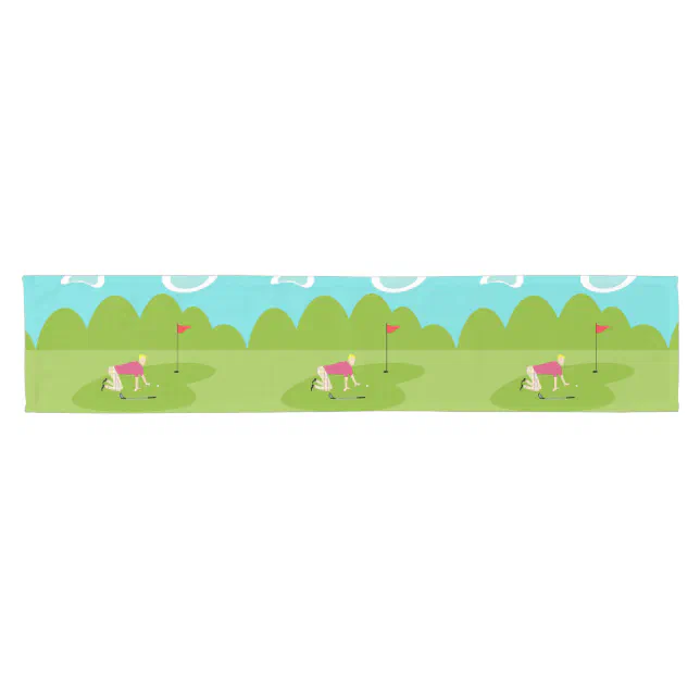 Retro Golfer Table Runner | Zazzle