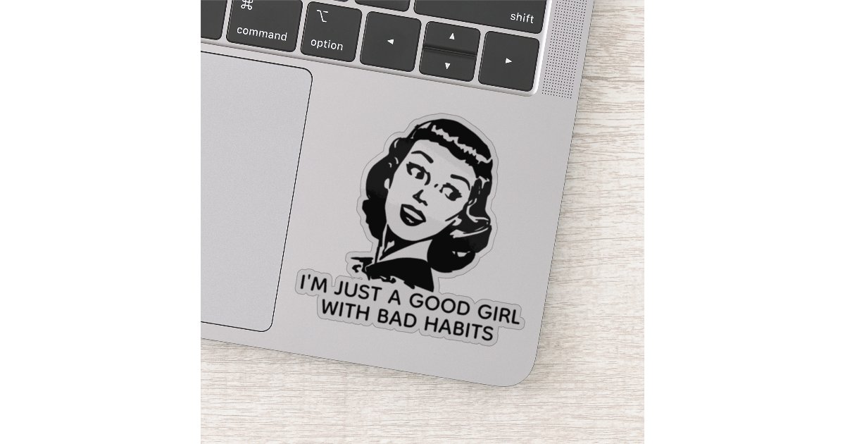 Retro Good Girl Vinyl Sticker | Zazzle