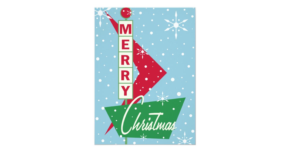 Retro Googie Sign Christmas Party Invitation | Zazzle.com