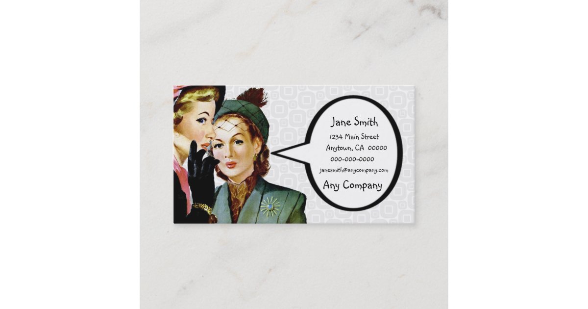 Retro Gossip Business Card | Zazzle