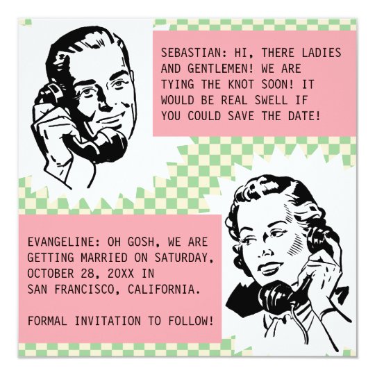 Retro Gossip Couple Save the Date Cards | Zazzle.com