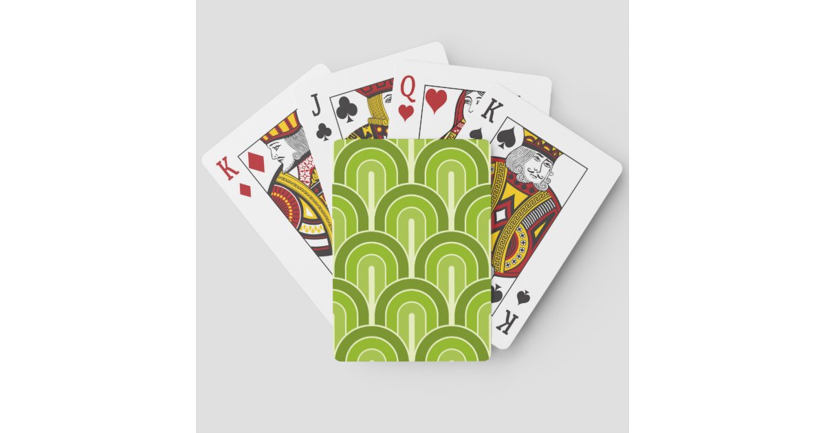 Retro Gradated Geometric Fan Pattern Poker Cards | Zazzle