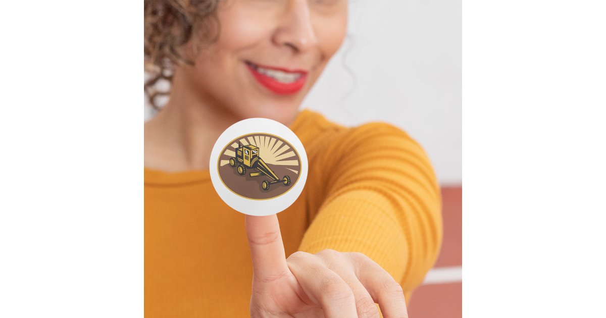 Retro Grader Classic Round Sticker | Zazzle