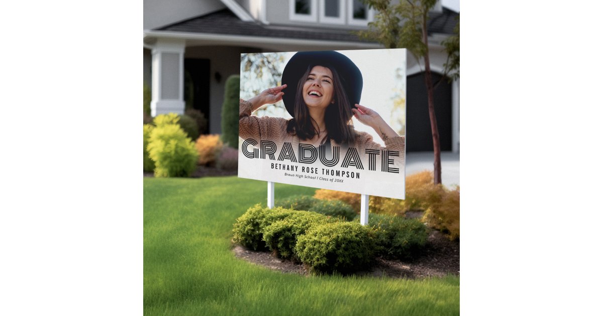 Retro Graduate Photo Graduation Sign | Zazzle