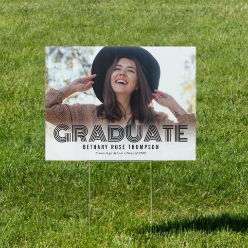 Retro Graduate Photo Graduation Sign | Zazzle